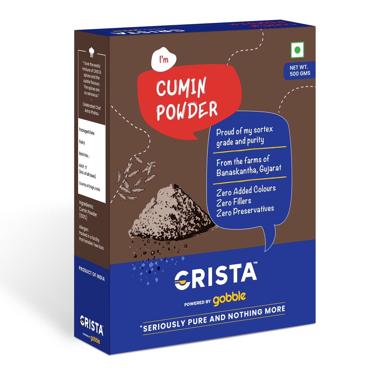 Buy Cumin Powder 500 gms Online | Crista Spices